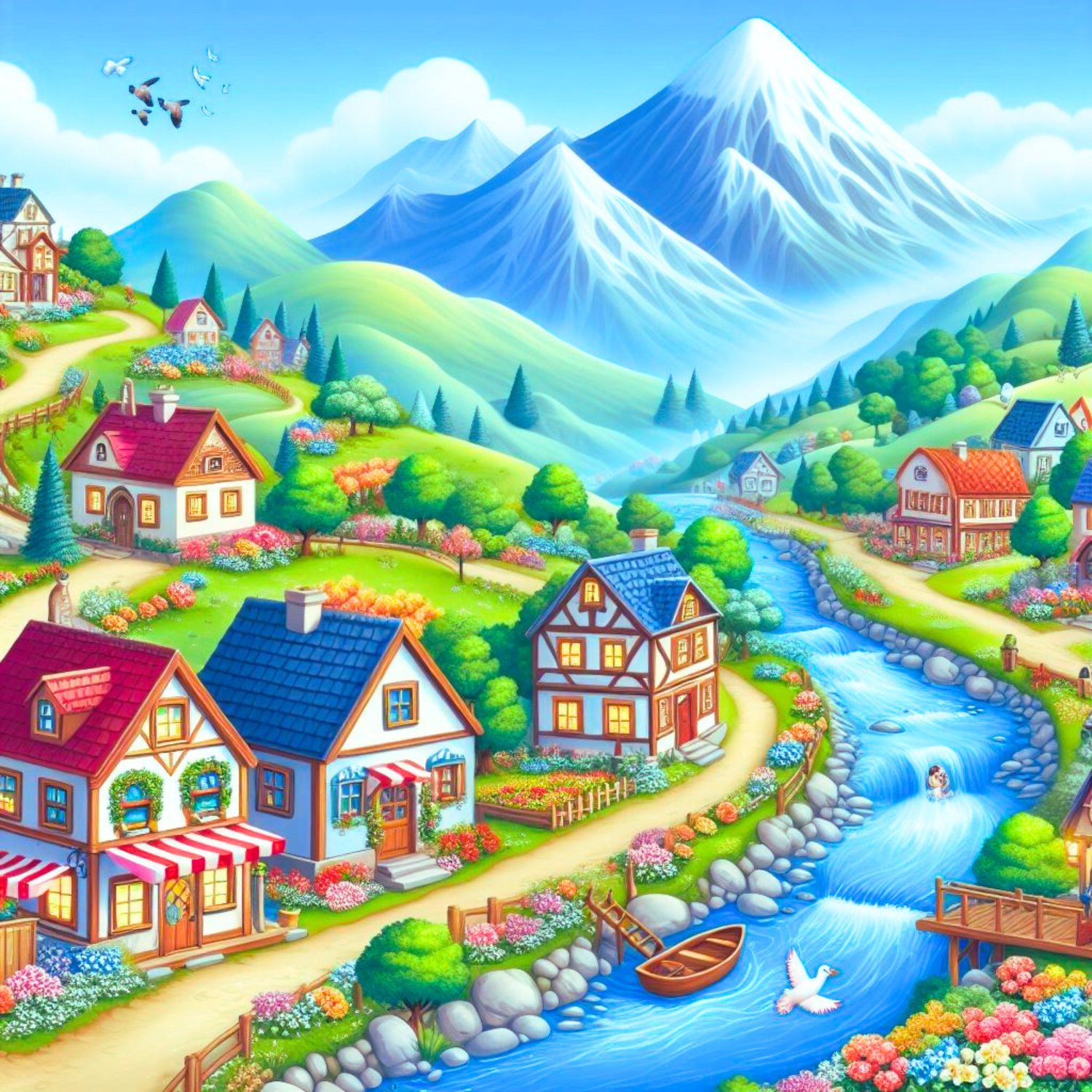 Solve Village jigsaw puzzle online with 256 pieces