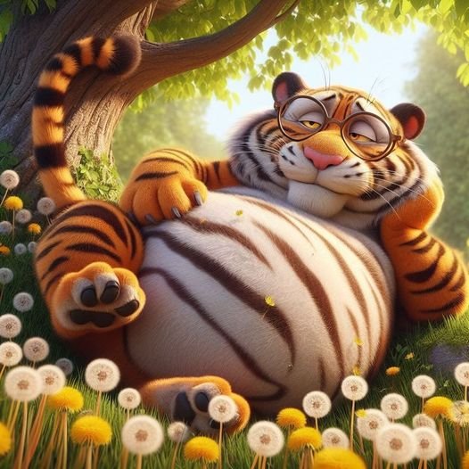 Solve Bespectaled, Grinning Tiger! jigsaw puzzle online with 64 pieces