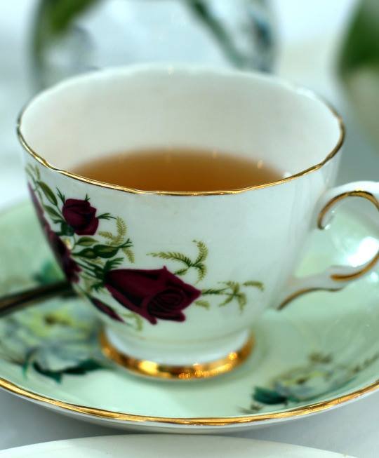 Solve Tea In A Rose And Gold Cup jigsaw puzzle online with 30 pieces