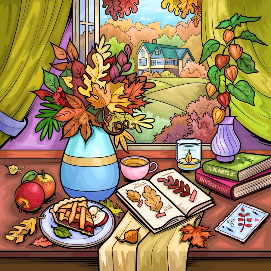 Jigsaw Puzzle | 64 pieces | Enjoying Fall | Jigidi