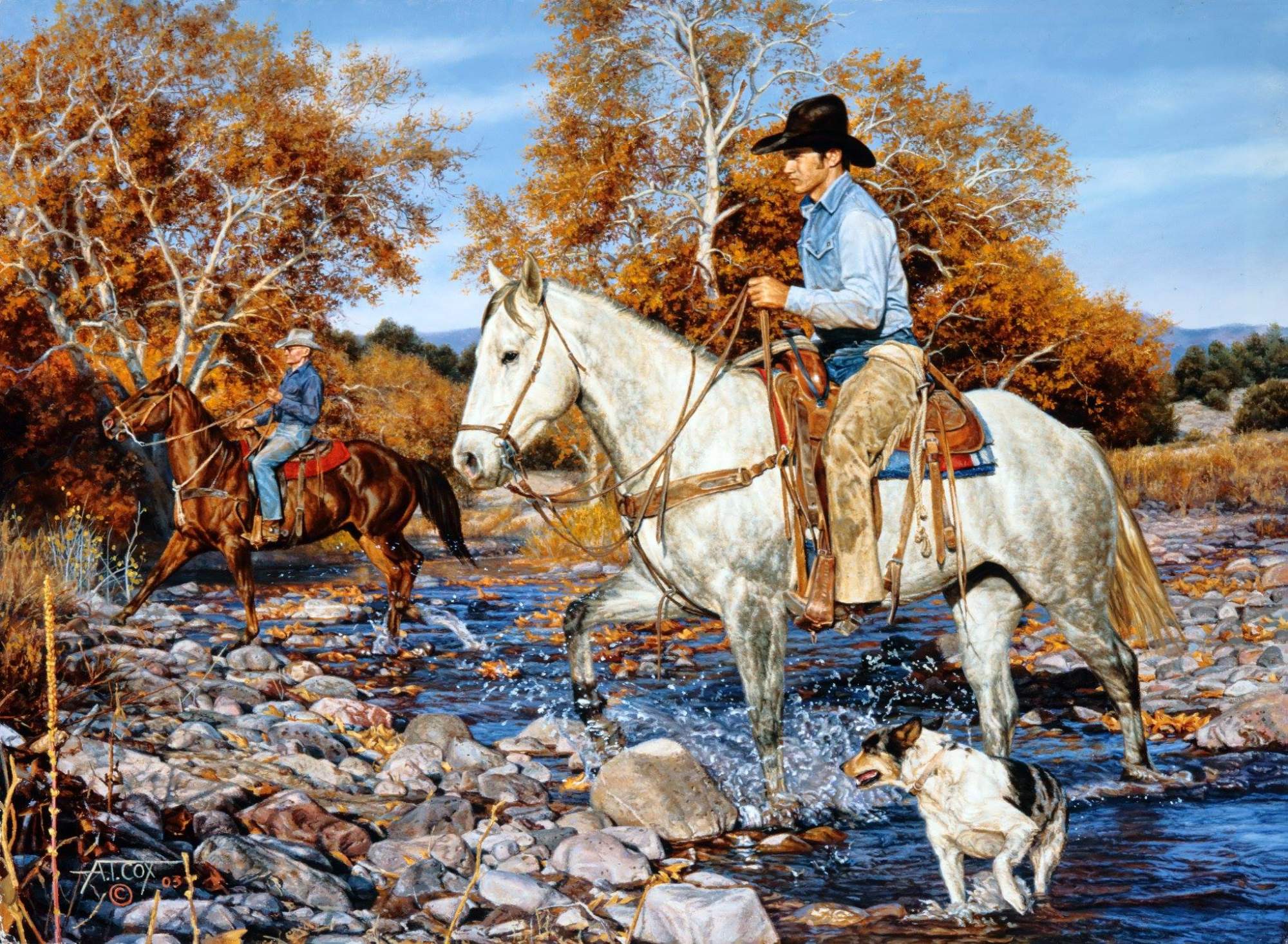 Solve "CROSSING" Tim cox jigsaw puzzle online with 352 pieces