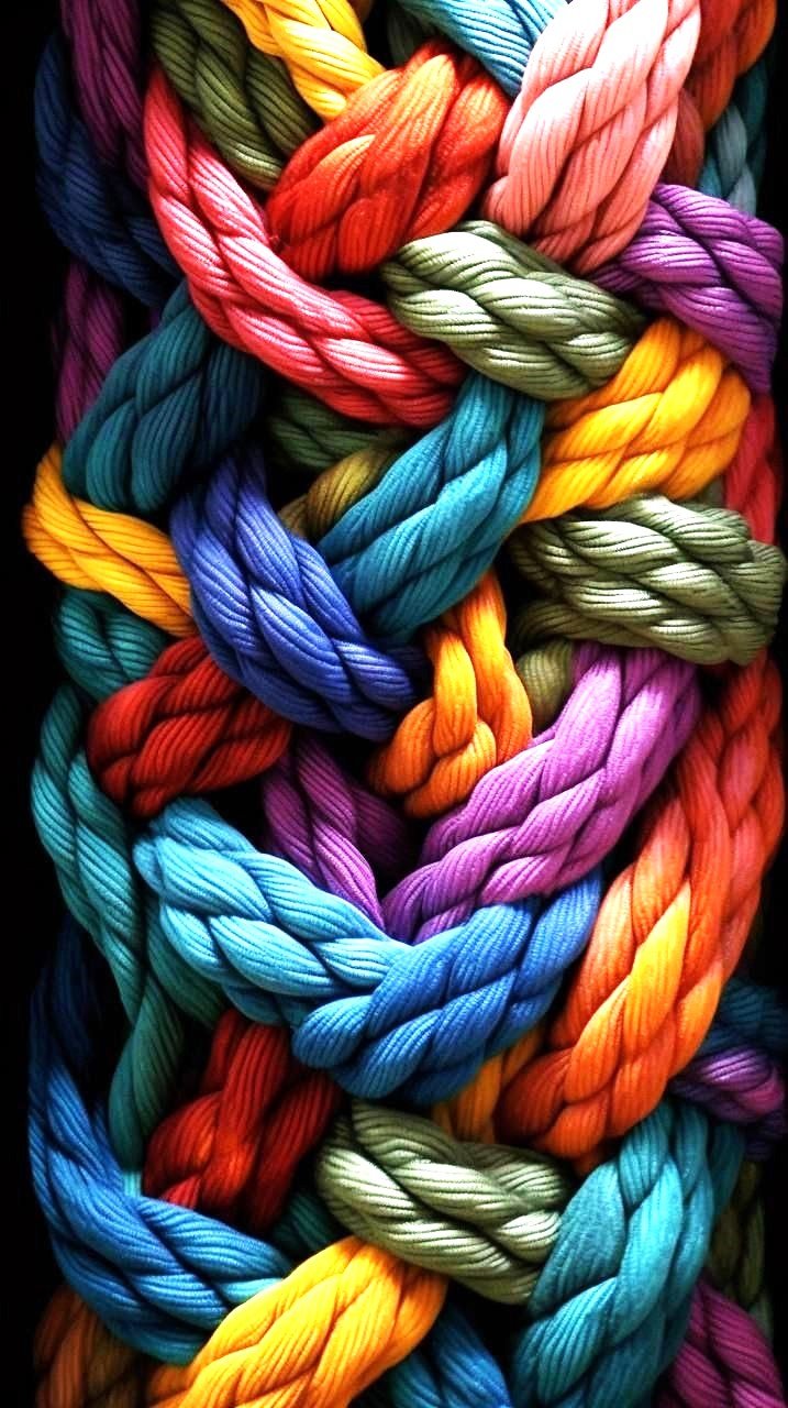 Solve Colorful rope weave jigsaw puzzle online with 32 pieces