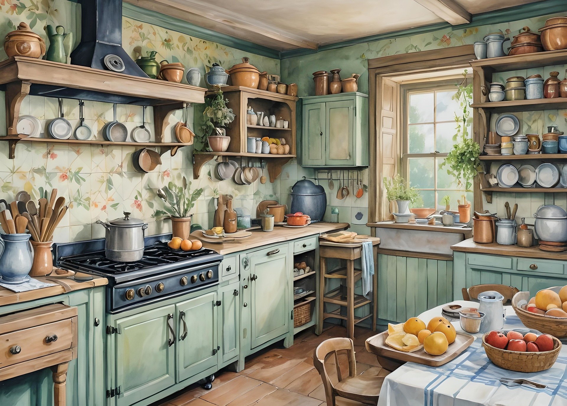Solve Vintage Kitchen, resizable 12 to 600 pieces jigsaw puzzle online ...