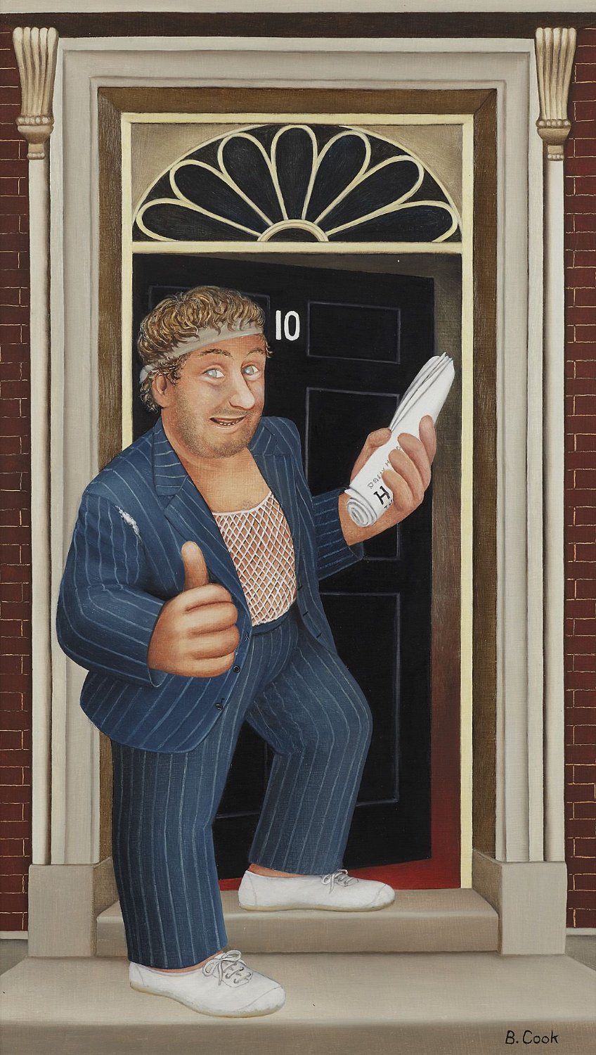 Solve by Beryl Cook, Sovereign guy jigsaw puzzle online with 84 pieces