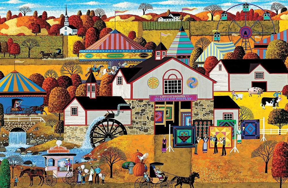 Solve small village with fair jigsaw puzzle online with 77 pieces