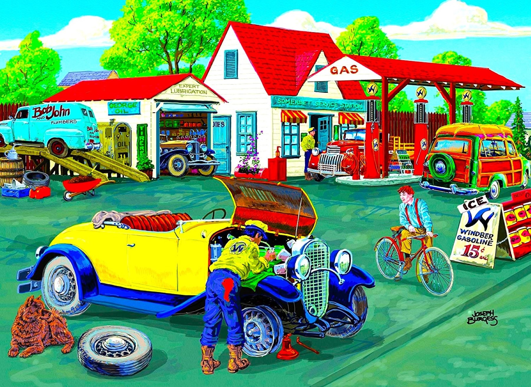 Solve Car Repair jigsaw puzzle online with 140 pieces