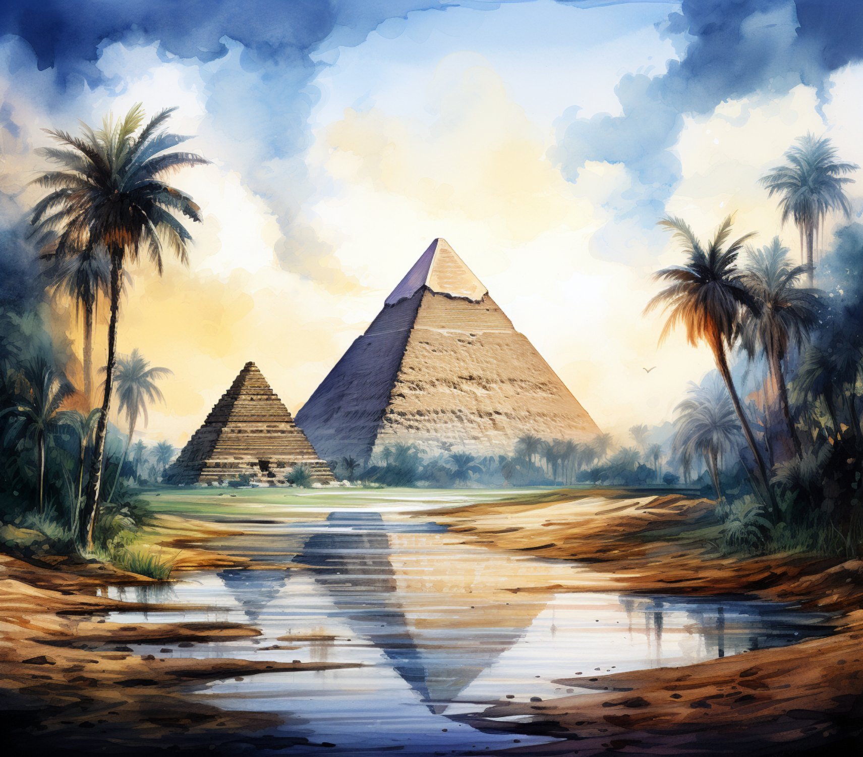 Solve Egyptian Pyramids jigsaw puzzle online with 99 pieces