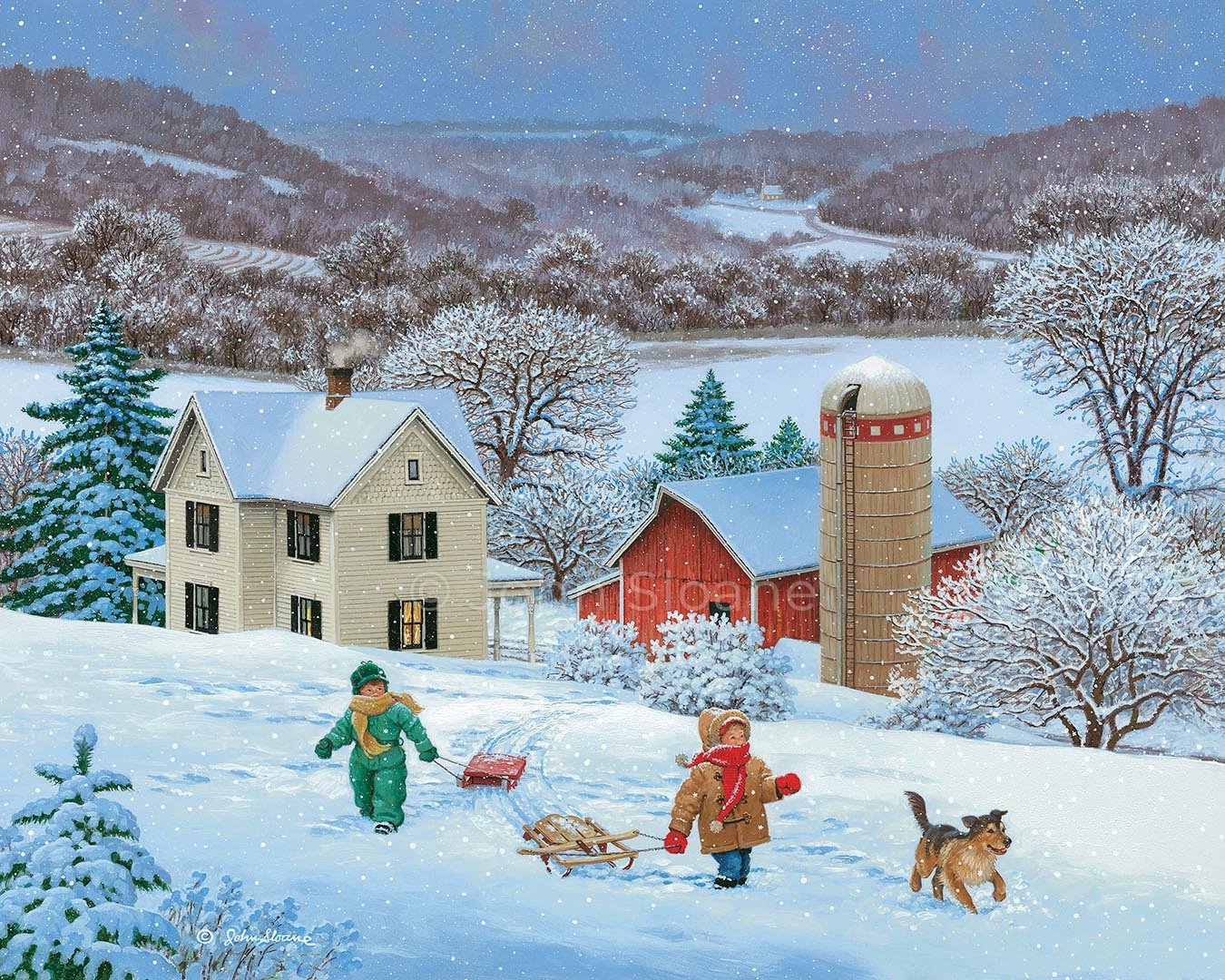 Solve mid-winter fun (resize 12 to 396) jigsaw puzzle online with 63 pieces