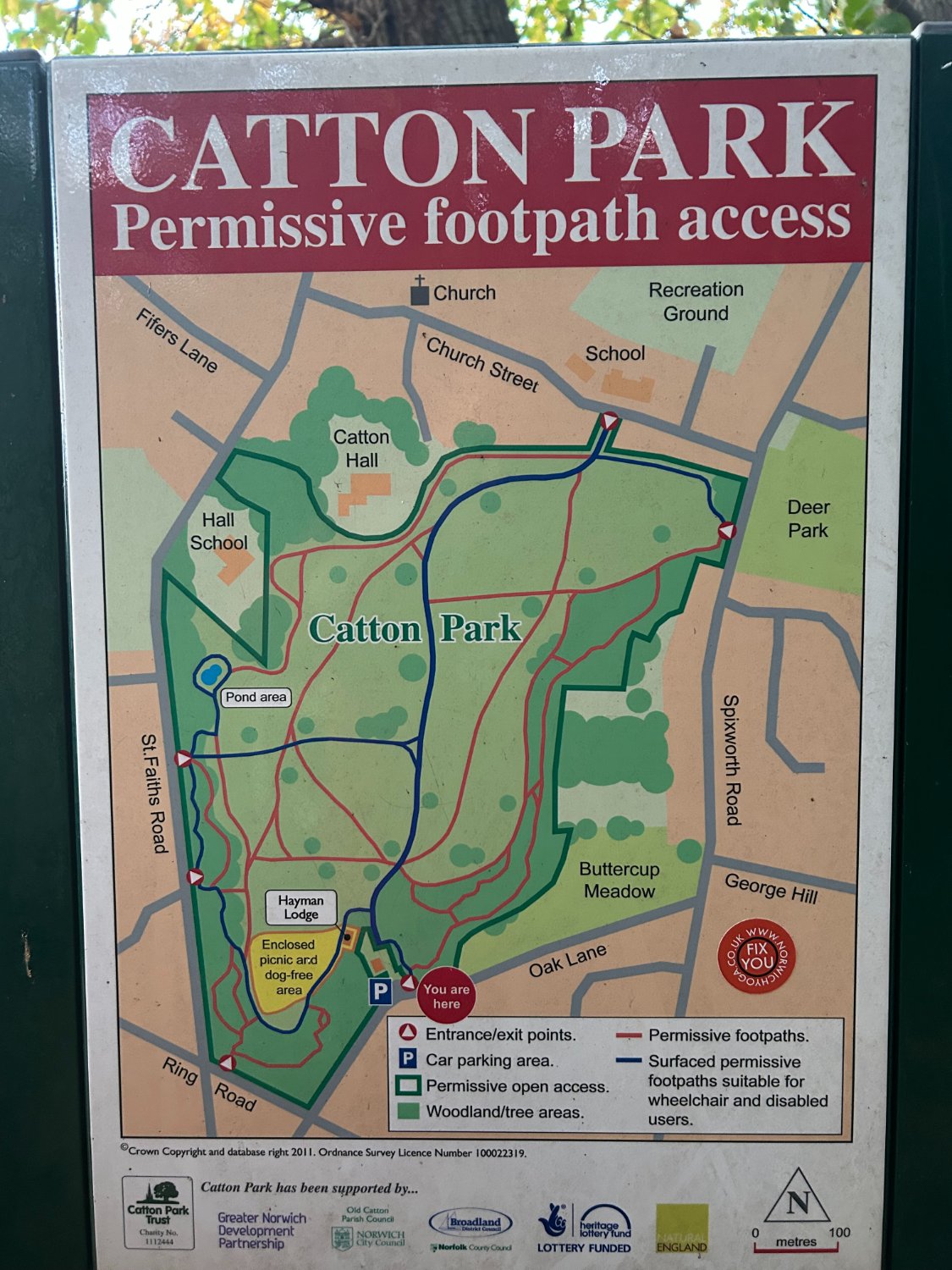 Solve Map of Catton Park jigsaw puzzle online with 48 pieces