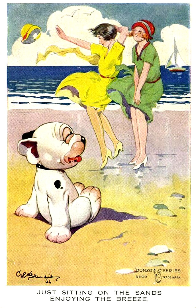 Solve Bonzo Series, Just sitting on the sands enjoying the breeze, 1926 ...