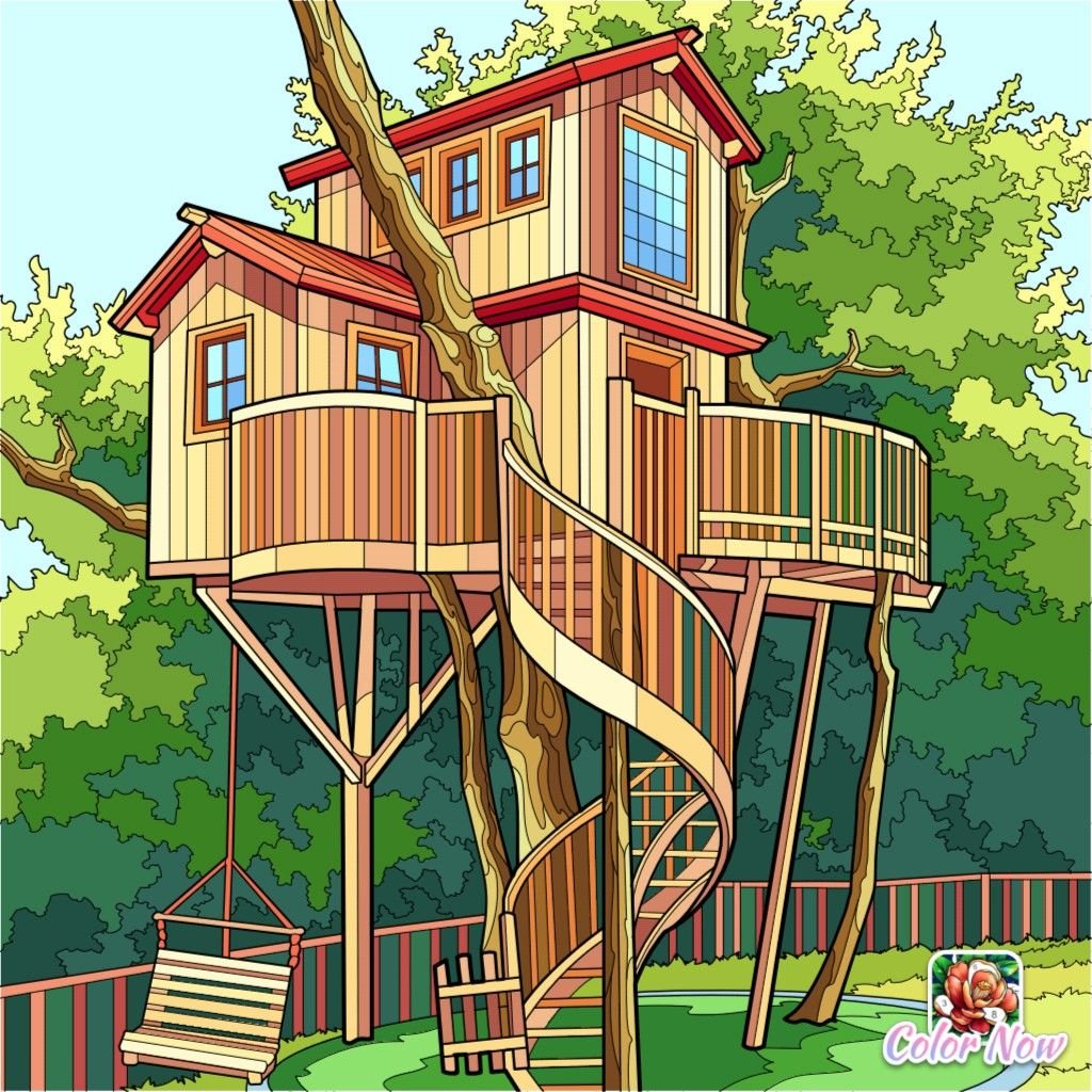 Solve Puzzle - A cool tree house jigsaw puzzle online with 121 pieces
