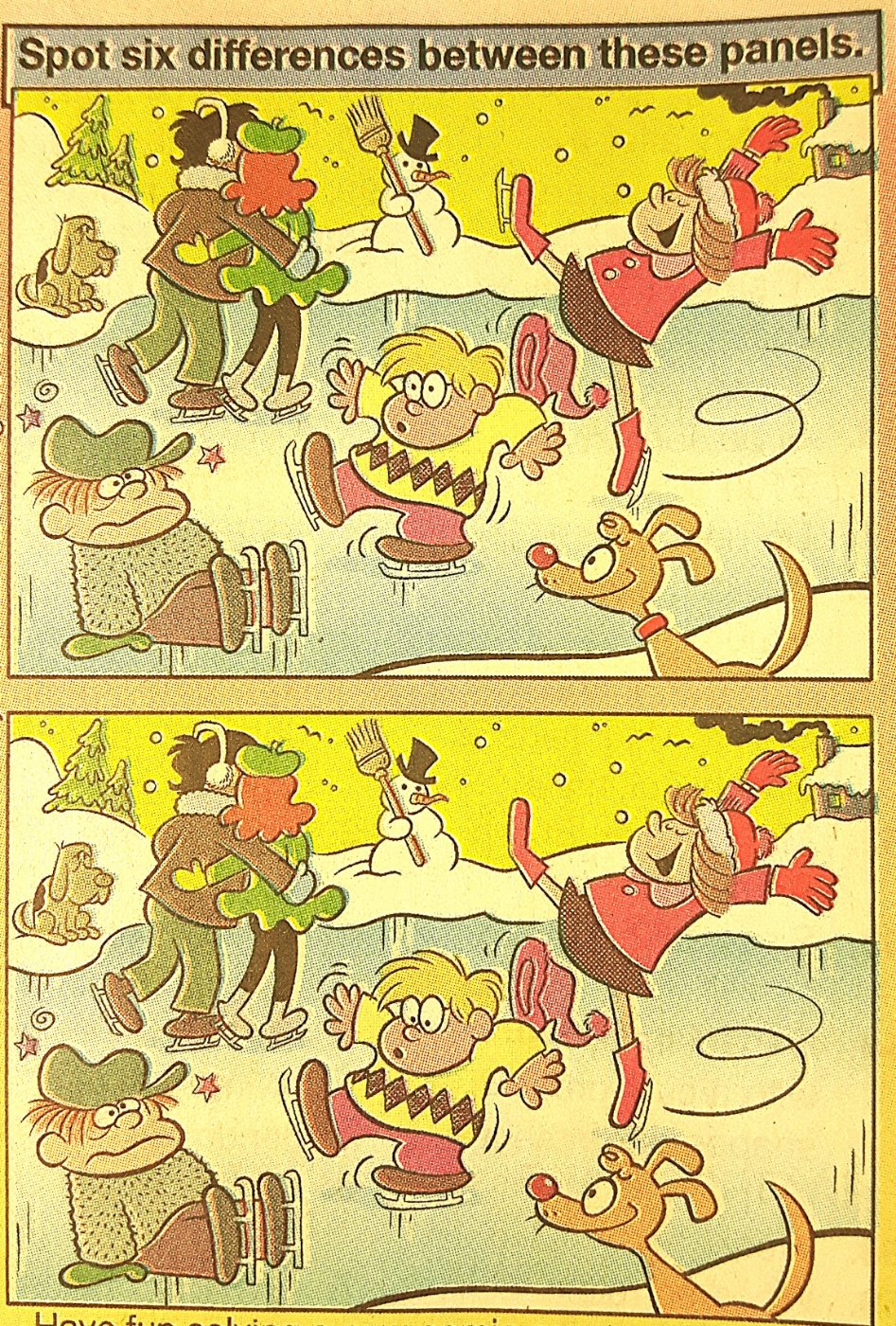 Solve Spot the 6 Differences jigsaw puzzle online with 35 pieces