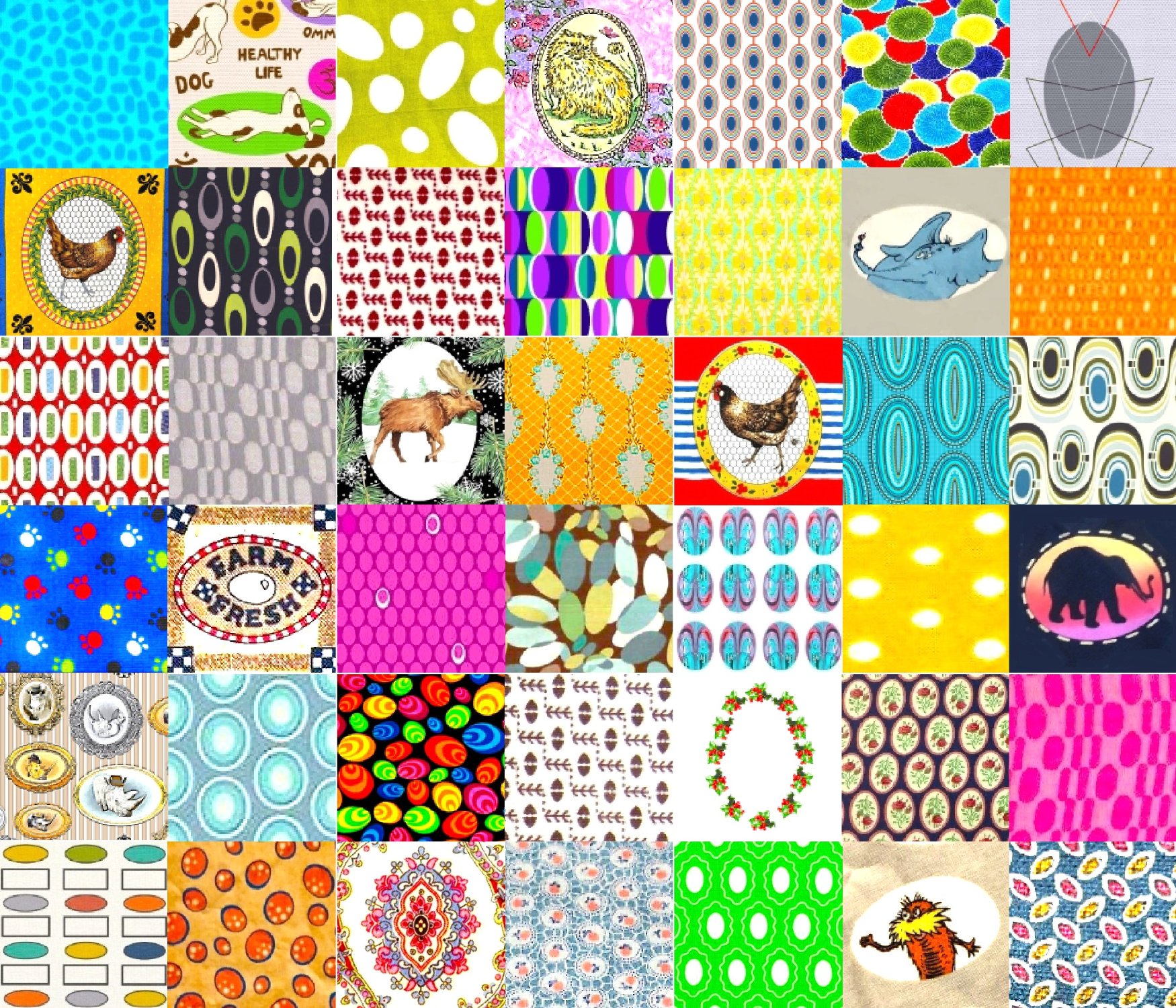 Solve PATCHWORK OVALS 59 jigsaw puzzle online with 255 pieces