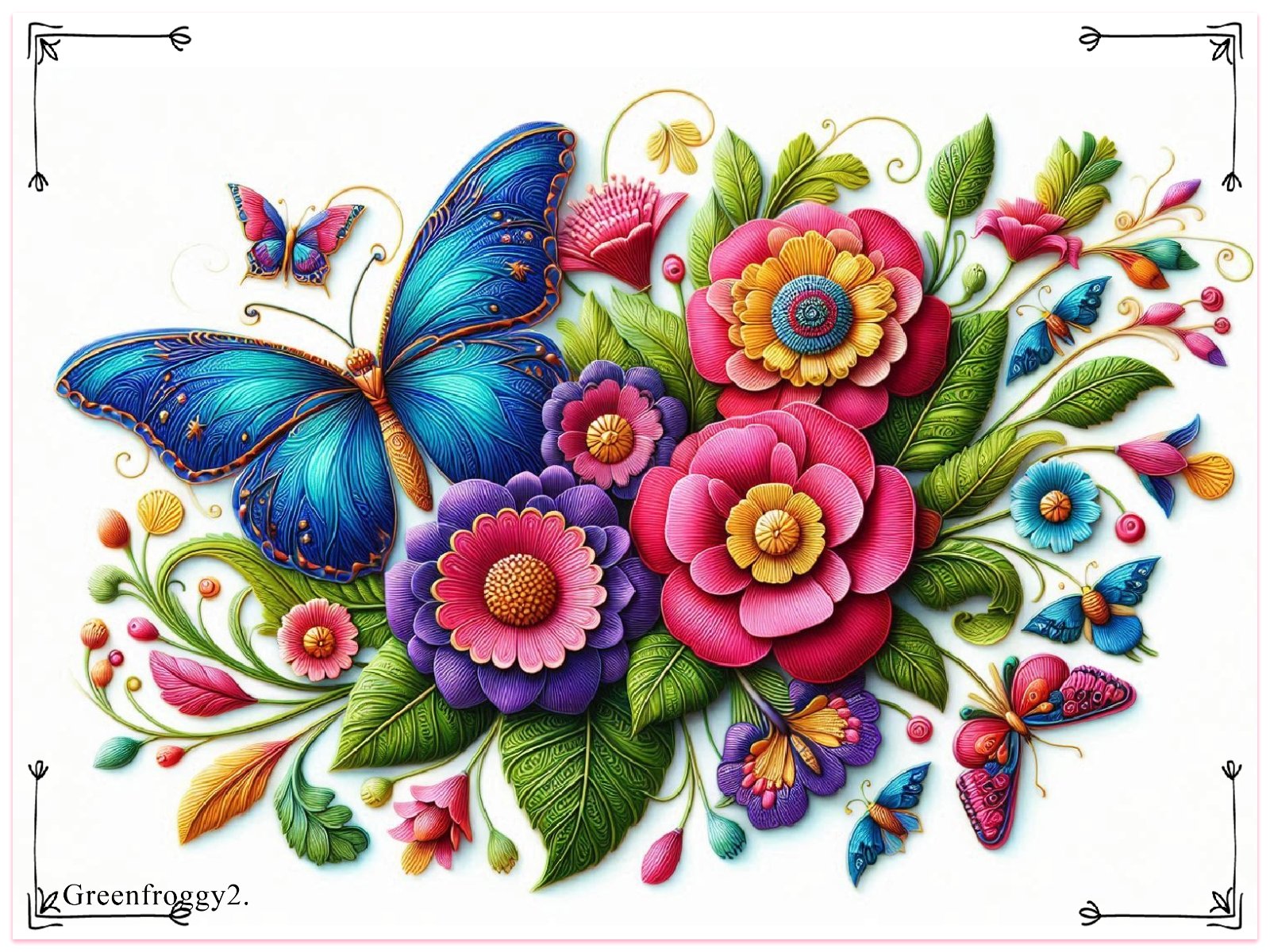 Solve PUZZLE - Embossed Butterfly And Flowers jigsaw puzzle online with ...