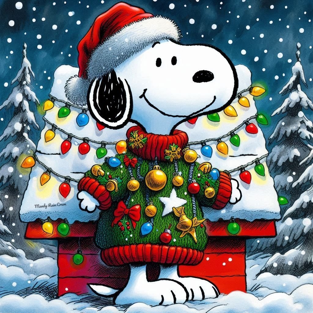Solve Snoopy National Ugly Sweater Day jigsaw puzzle online with 64 pieces