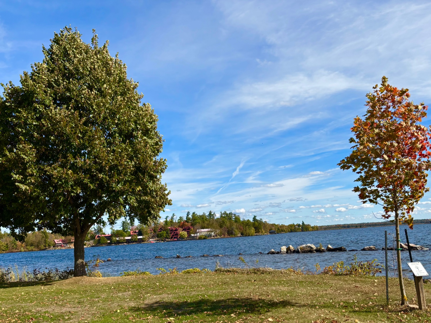 Solve View of Calabogie Lodge. Resort with red roof on the lake ...