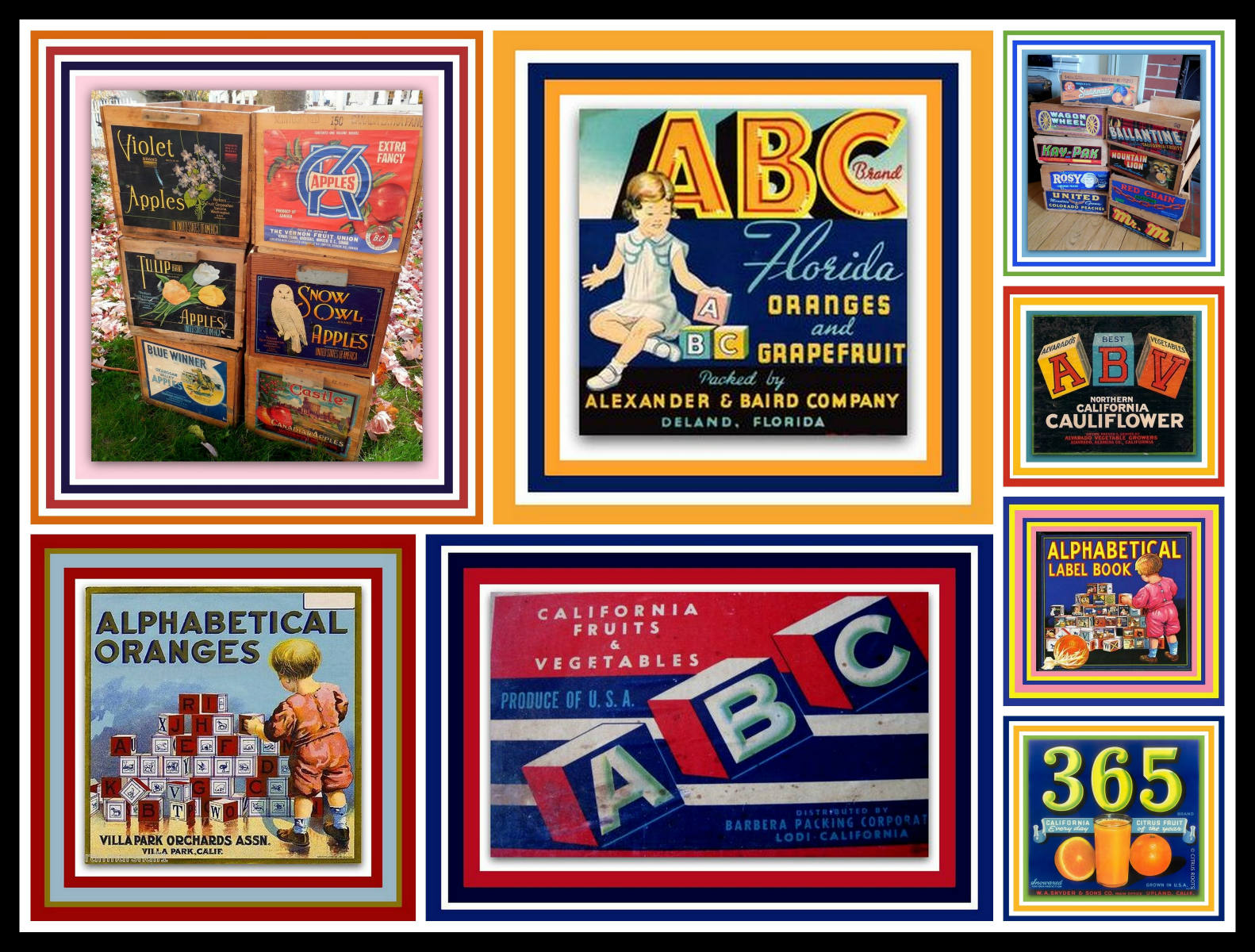 Solve Theme - ABC's - Vintage Fruit Crate Labels Depicting the Alphabet ...