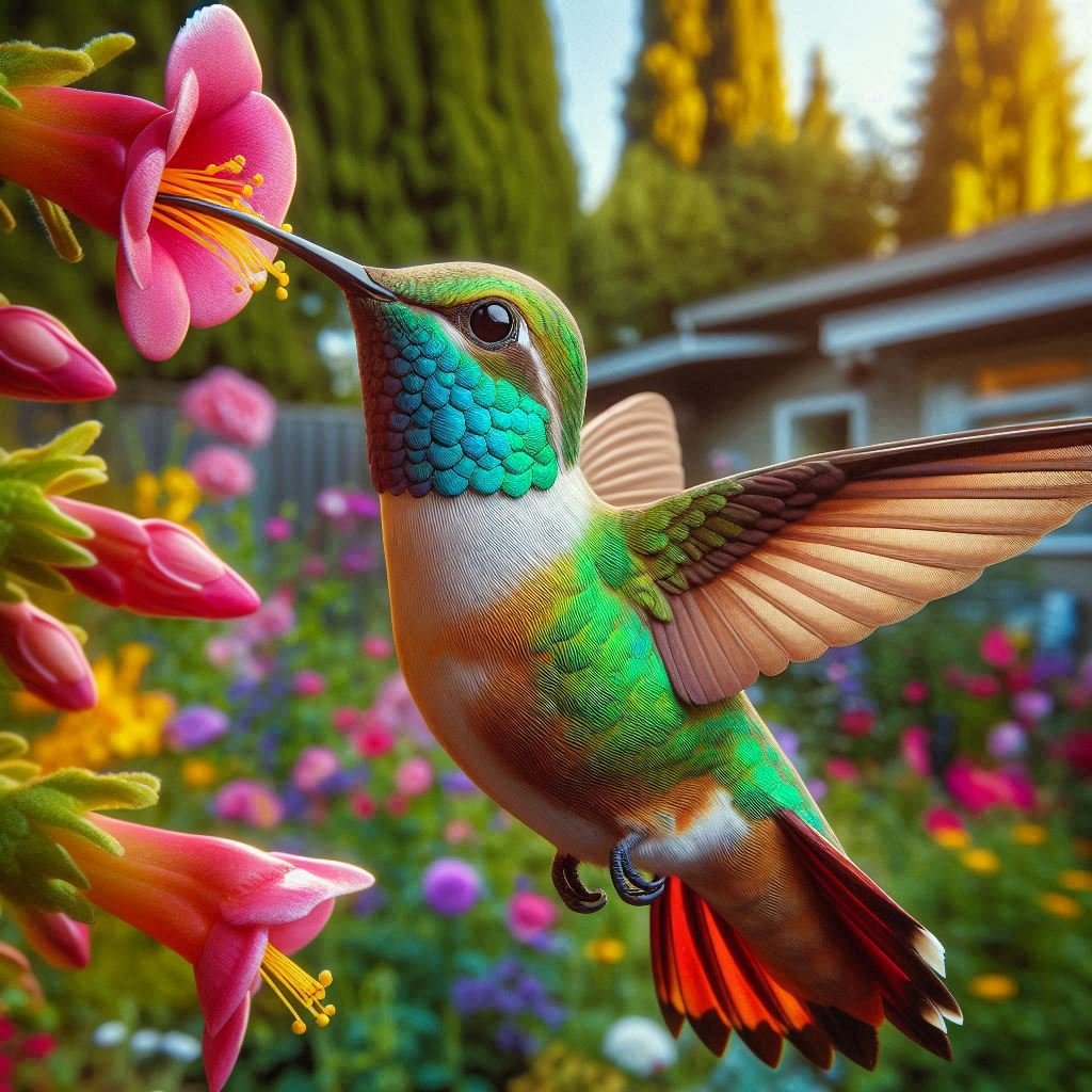 Solve Hummingbird jigsaw puzzle online with 49 pieces