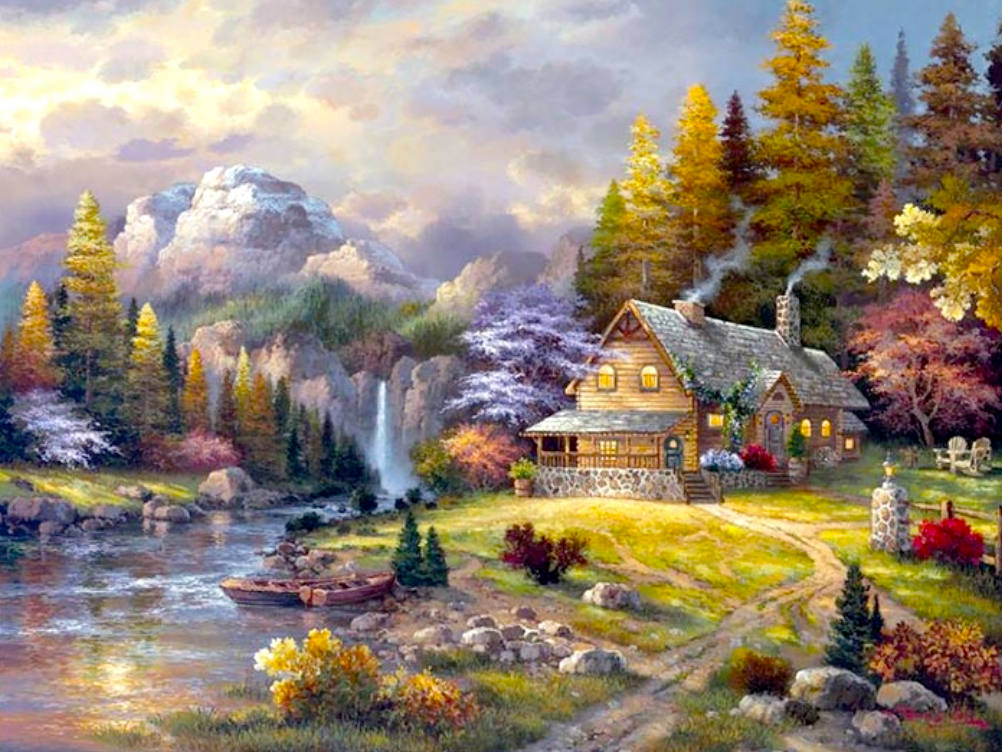 Solve Very cool, mountian hideaway! jigsaw puzzle online with 130 pieces