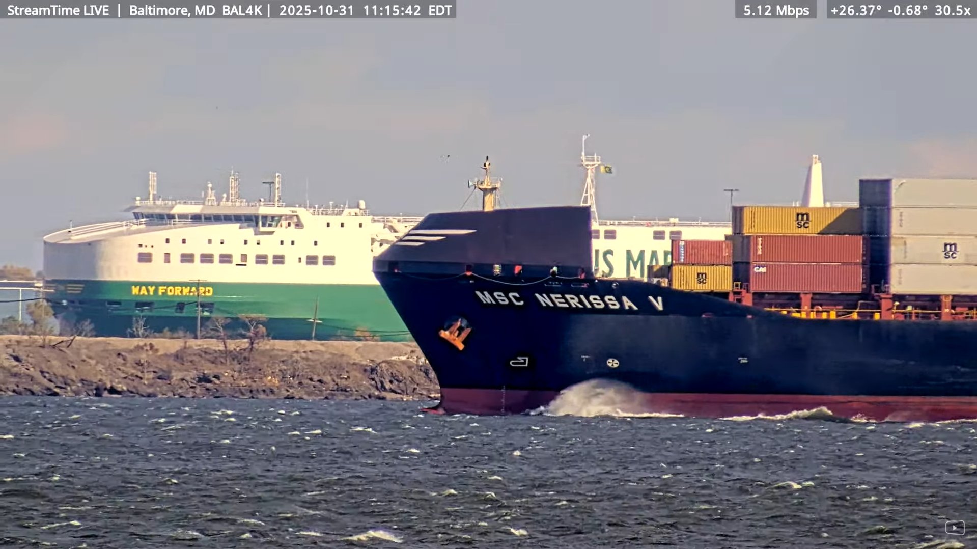 Solve Roro Way Forward and Container ship MSC Nerissa V, Baltimore ...