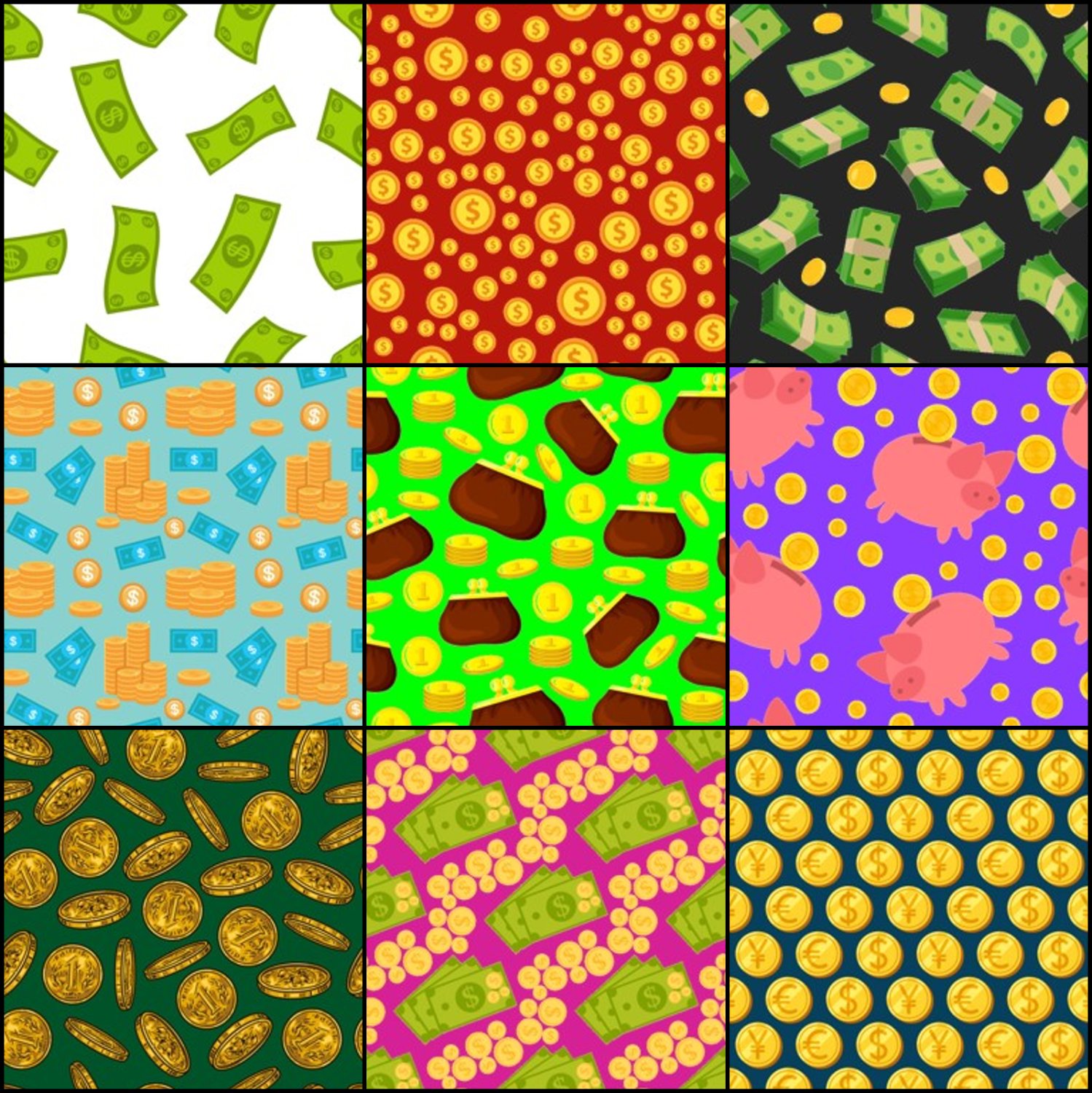 Solve Money patterns 2 jigsaw puzzle online with 81 pieces