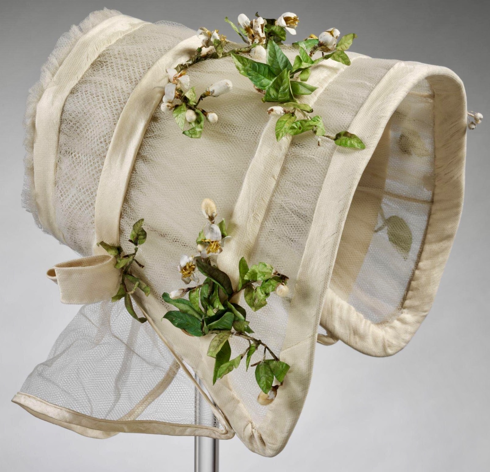 Solve Easter and Other Bonnets. Cream silk tulle bonnet trimmed with ...