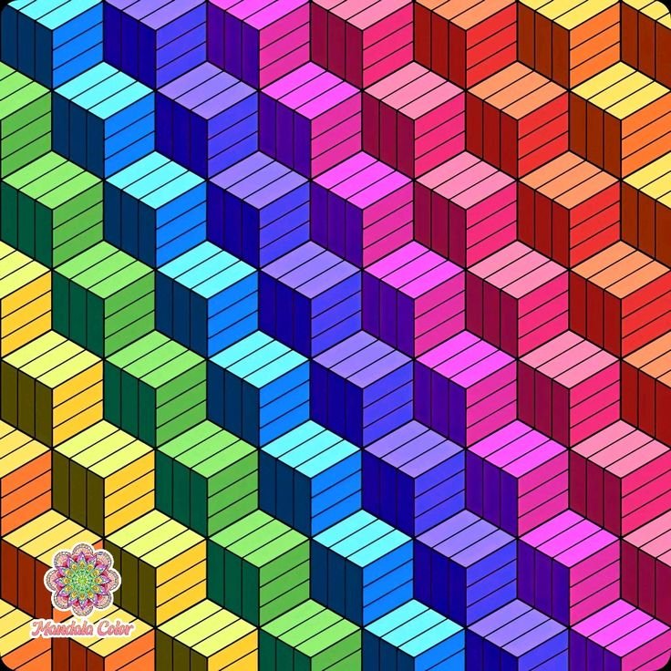 Jigsaw Puzzle | 25 pieces | Colorful Cubes in Rainbow Colors..... | Jigidi