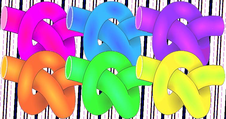 Solve Rainbow knots! jigsaw puzzle online with 55 pieces