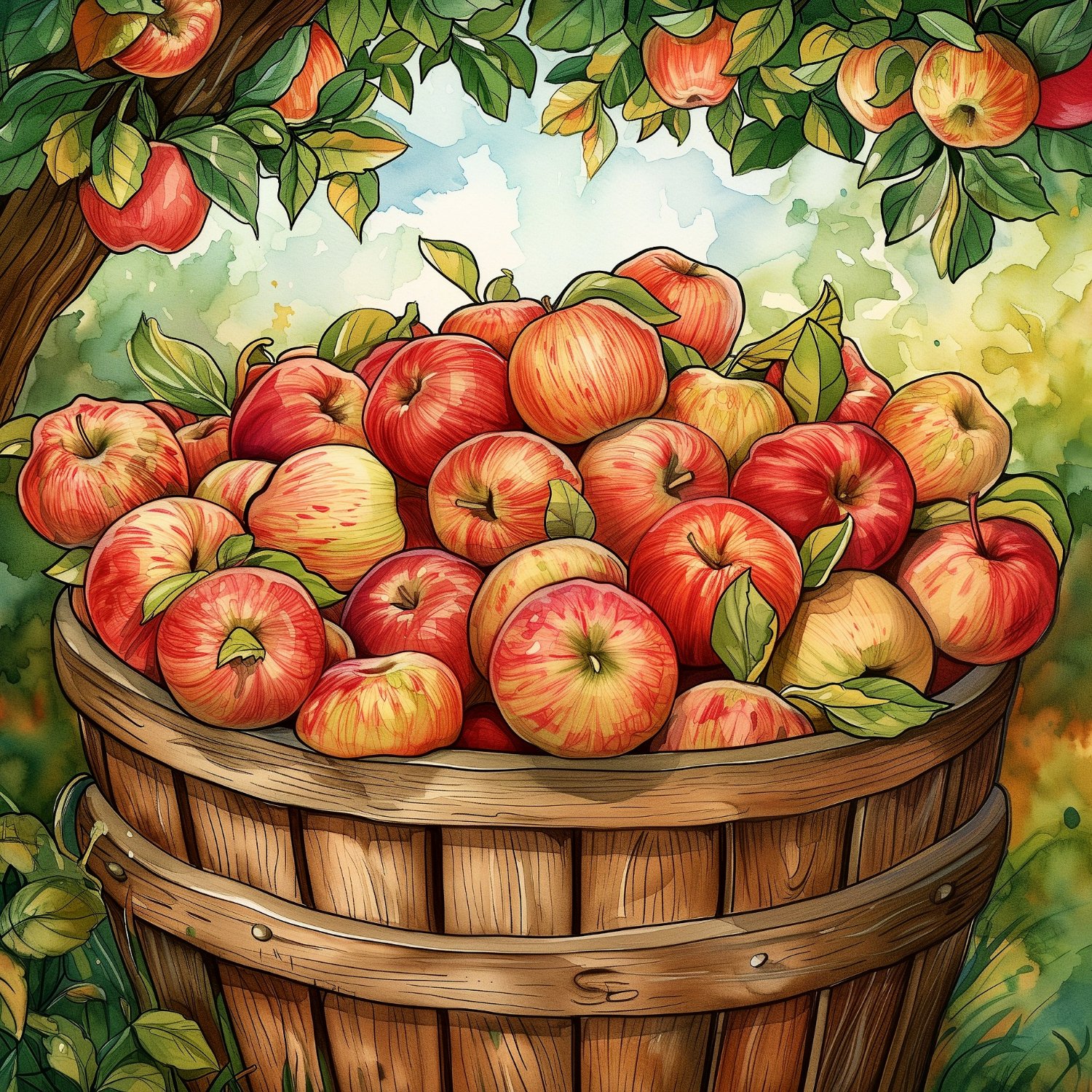 Solve Basket of Apples, resizable 9 to 600 pieces jigsaw puzzle online ...