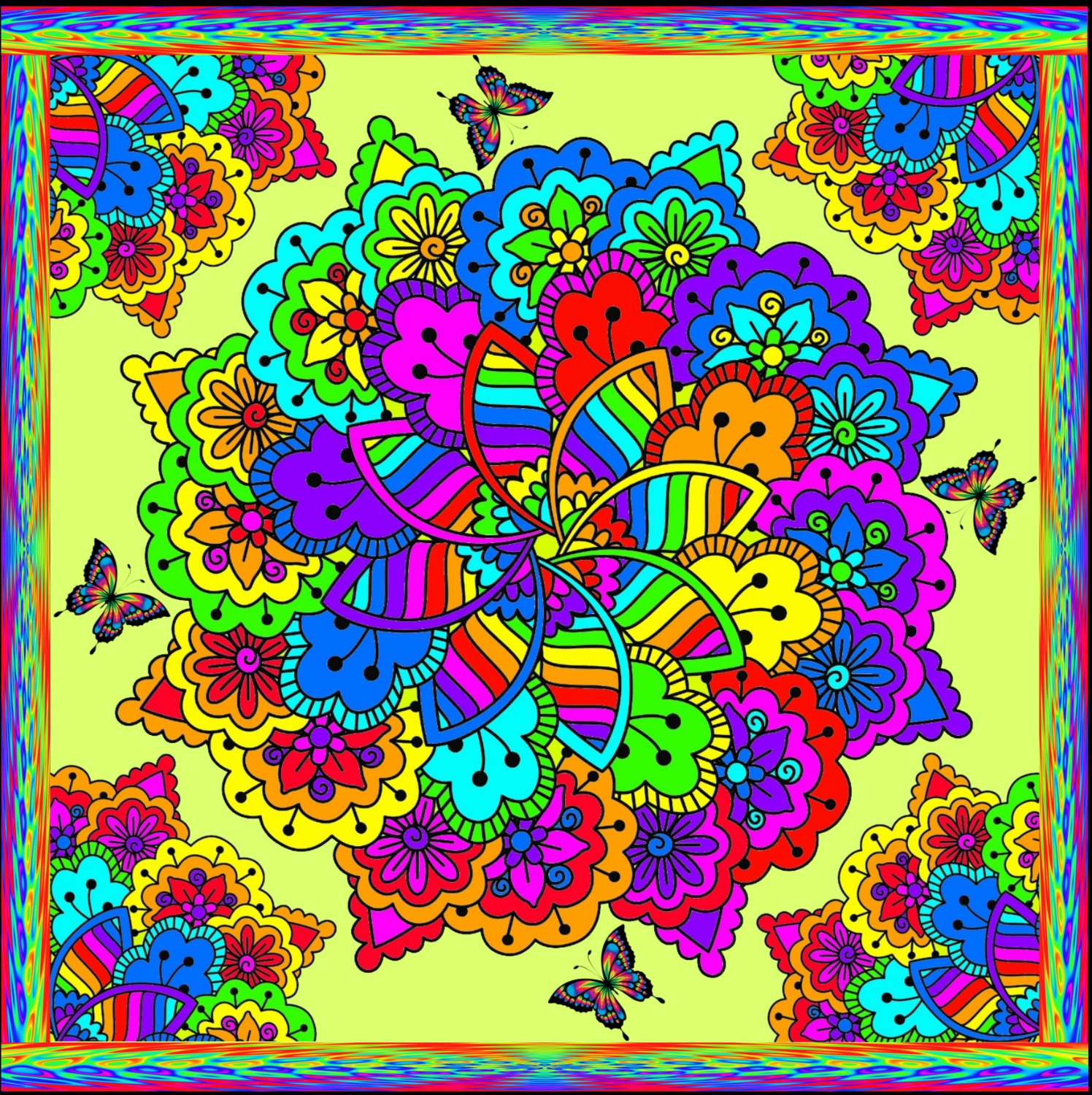 Jigsaw Puzzle | 196 pieces | Mandala Rainbow 221 | Jigidi