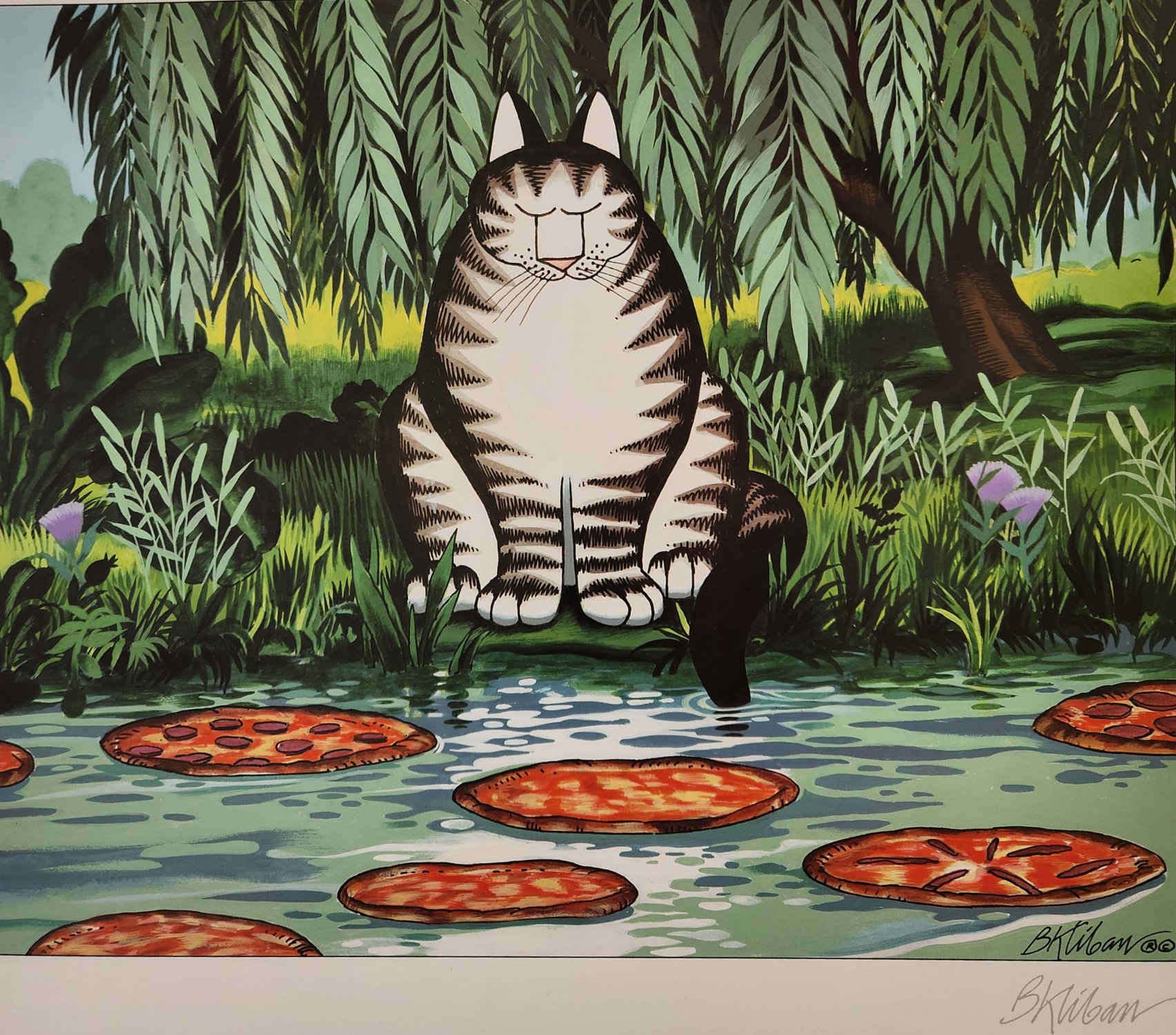 Solve 2005 B. Kliban cat calendar - July jigsaw puzzle online with 120 ...