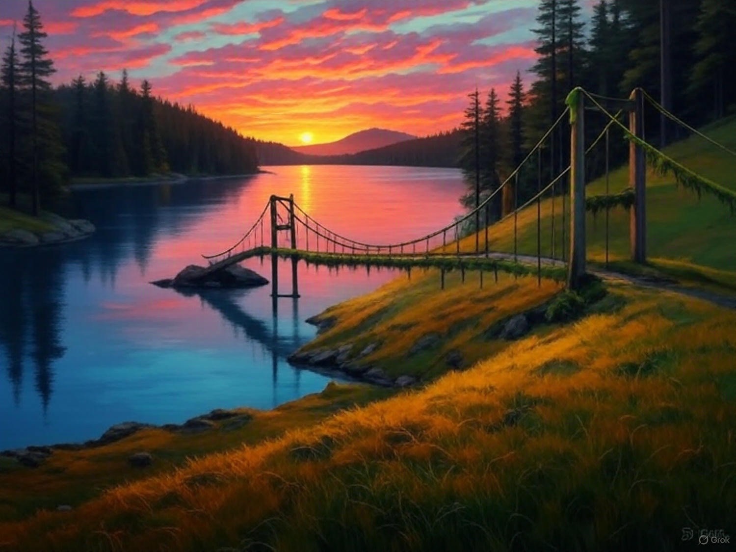 Solve Collapsed swing bridge jigsaw puzzle online with 130 pieces