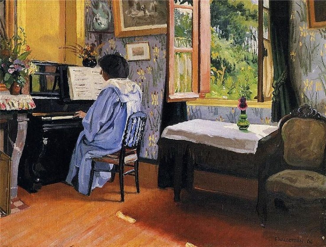 Solve Vallotton, Félix ~ (Swiss 1865-1925) ~ Lady at the Piano, 1904 ...