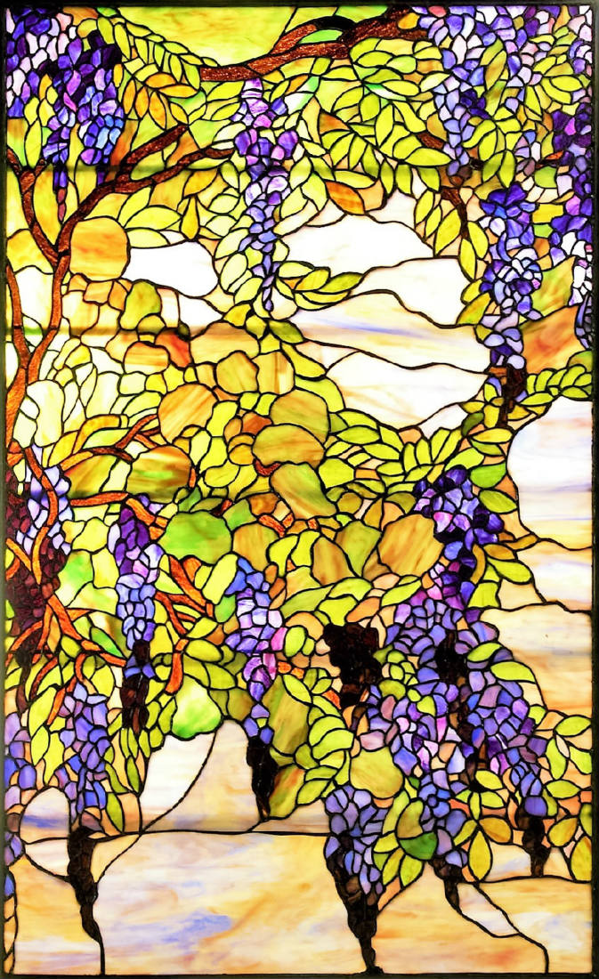 Solve Stained Glass ~ Tiffany's Wisteria jigsaw puzzle online with 77 ...