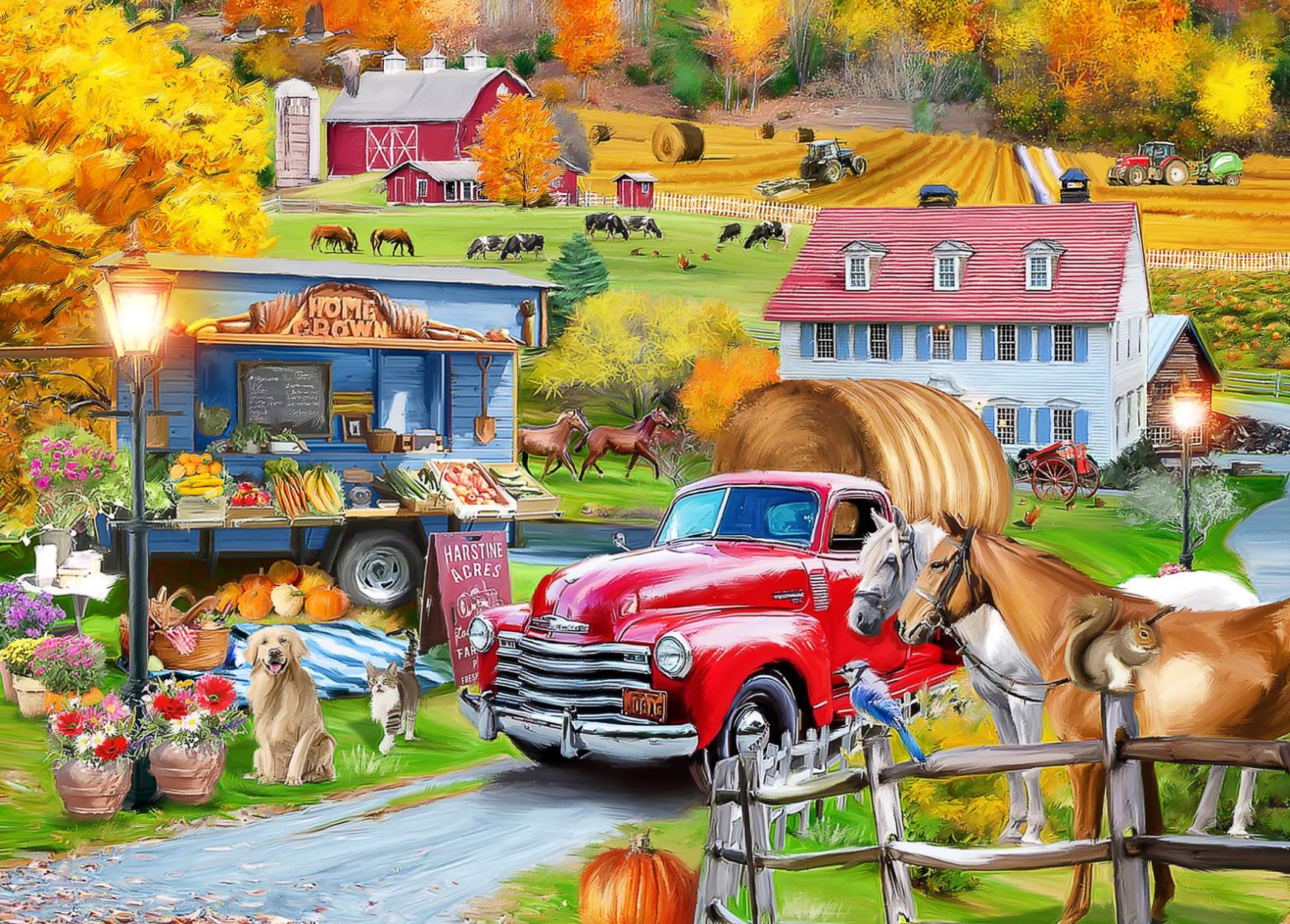 Jigsaw Puzzle | 150 pieces | New England Fall Farm | Jigidi