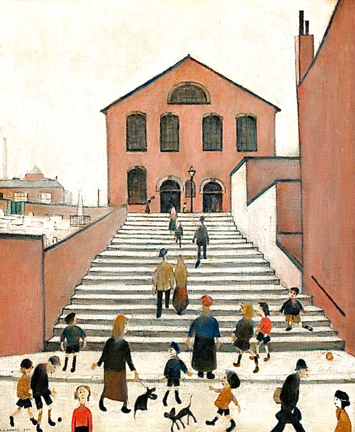 Solve Old Church and Steps, 1960, Laurence Stephan Lowry, R.A. (1887 ...