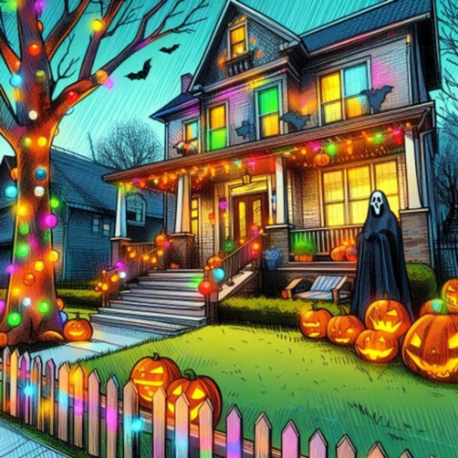 Solve Halloween House (resizable 9 to 600 pieces) jigsaw puzzle online ...