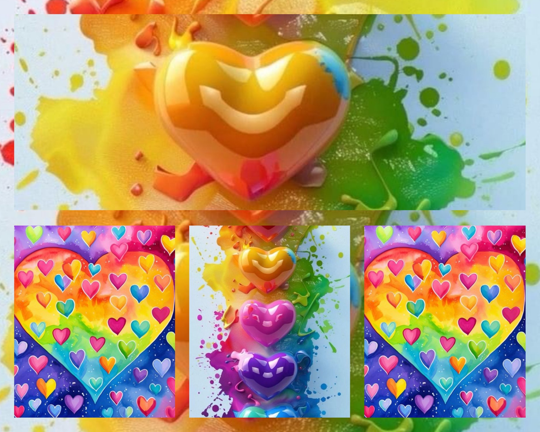 Solve Rainbow Hearts jigsaw puzzle online with 80 pieces
