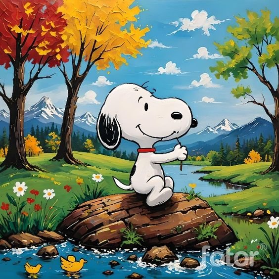 Solve Snoopy jigsaw puzzle online with 64 pieces