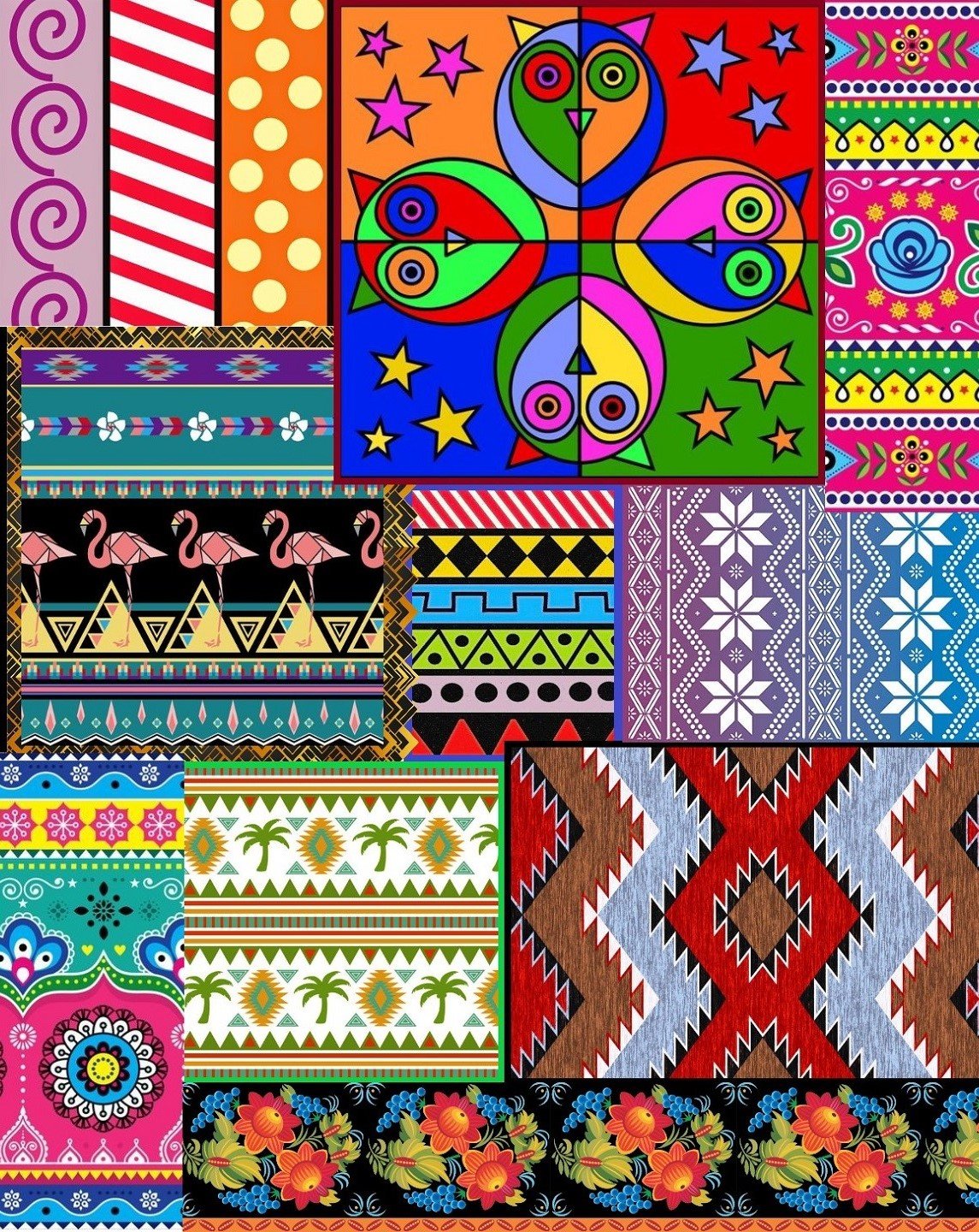 Solve Colorful patterns jigsaw puzzle online with 80 pieces