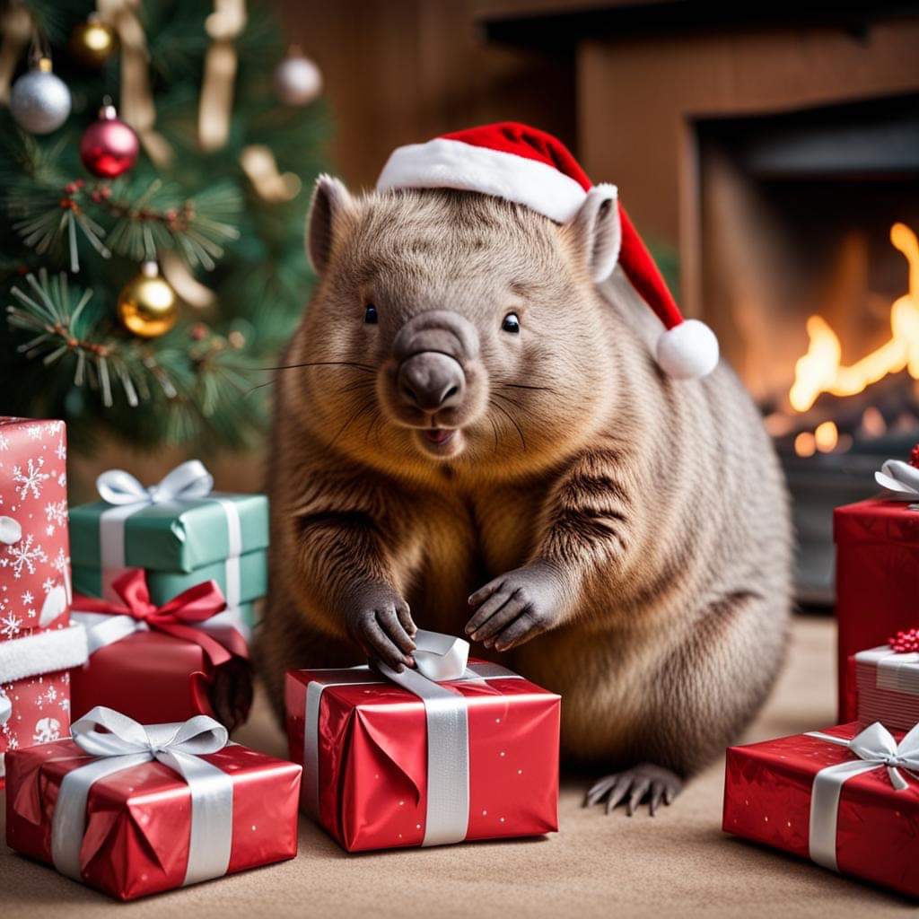Solve 🇦🇺 Christmas wombat jigsaw puzzle online with 144 pieces