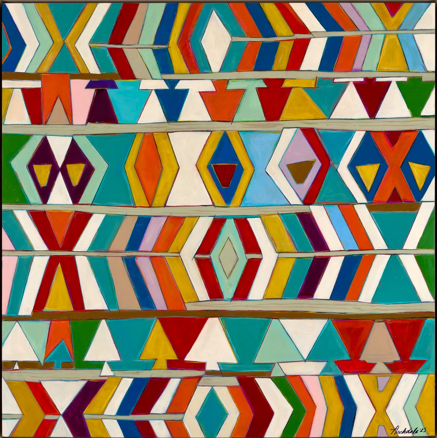 Solve True Archdale, Intonation, 2025, mixed media on birchwood jigsaw ...