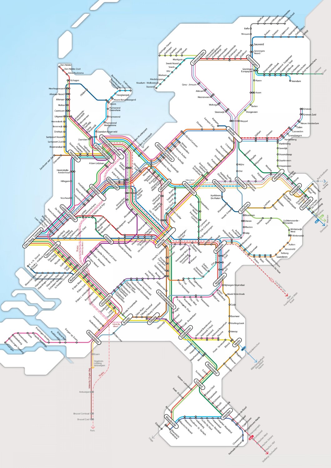 Solve netherlands-rail-map jigsaw puzzle online with 600 pieces