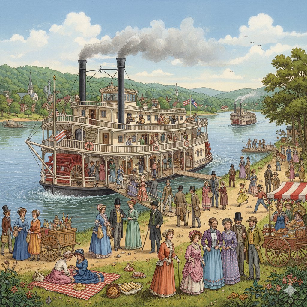 Solve Riverboat jigsaw puzzle online with 100 pieces