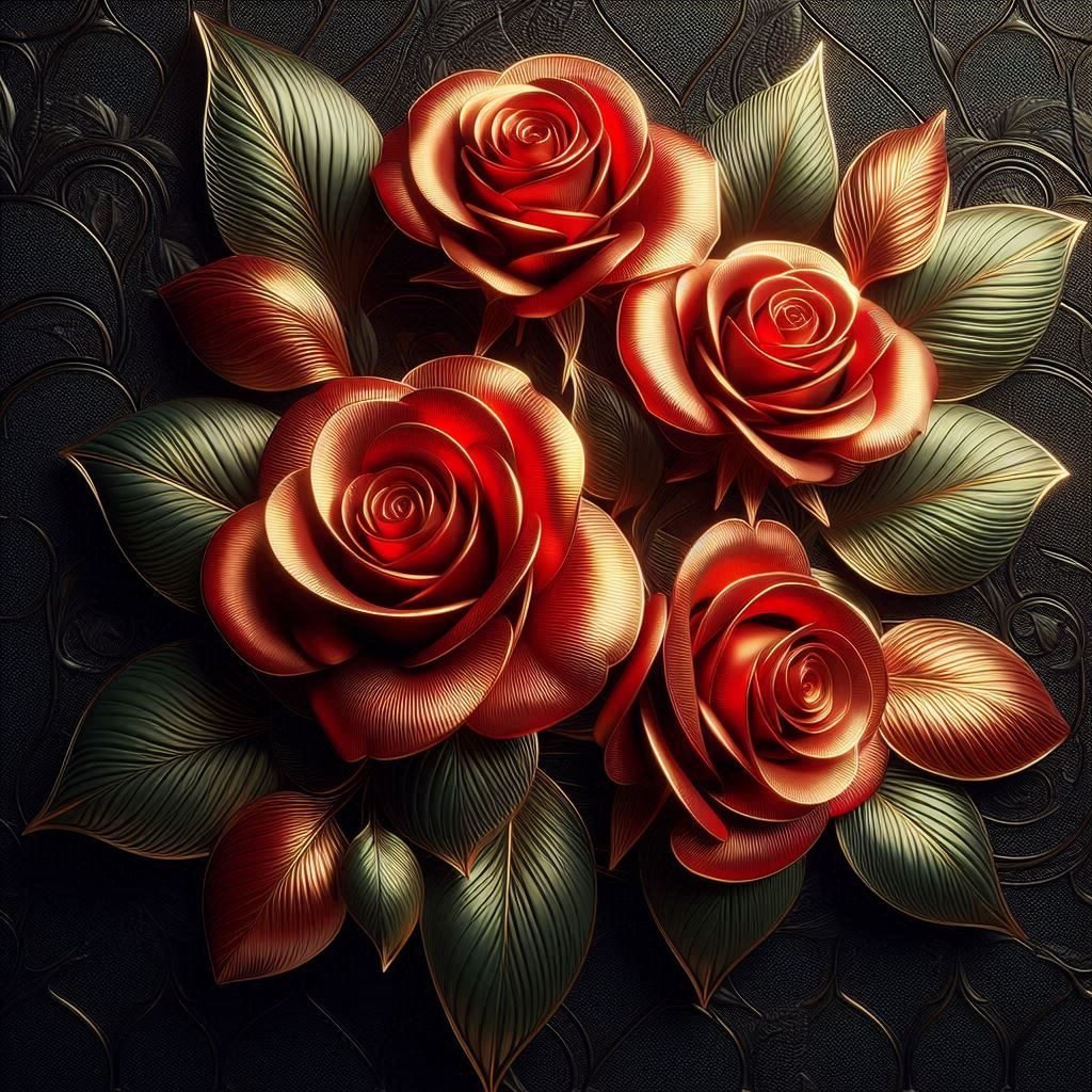 Solve Bronze Roses jigsaw puzzle online with 121 pieces