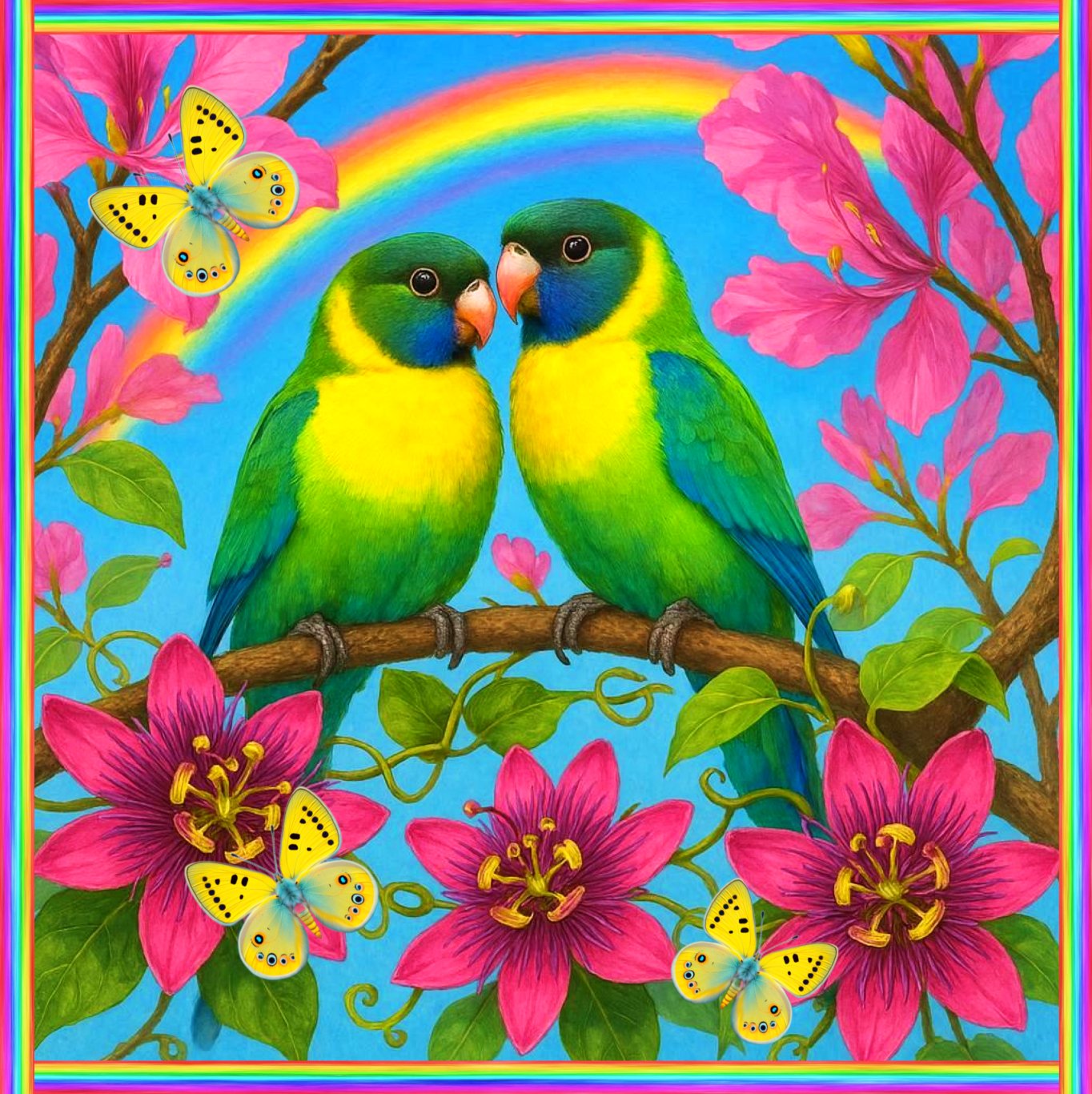 Solve AI Australian Ringneck Lovebird jigsaw puzzle online with 49 pieces
