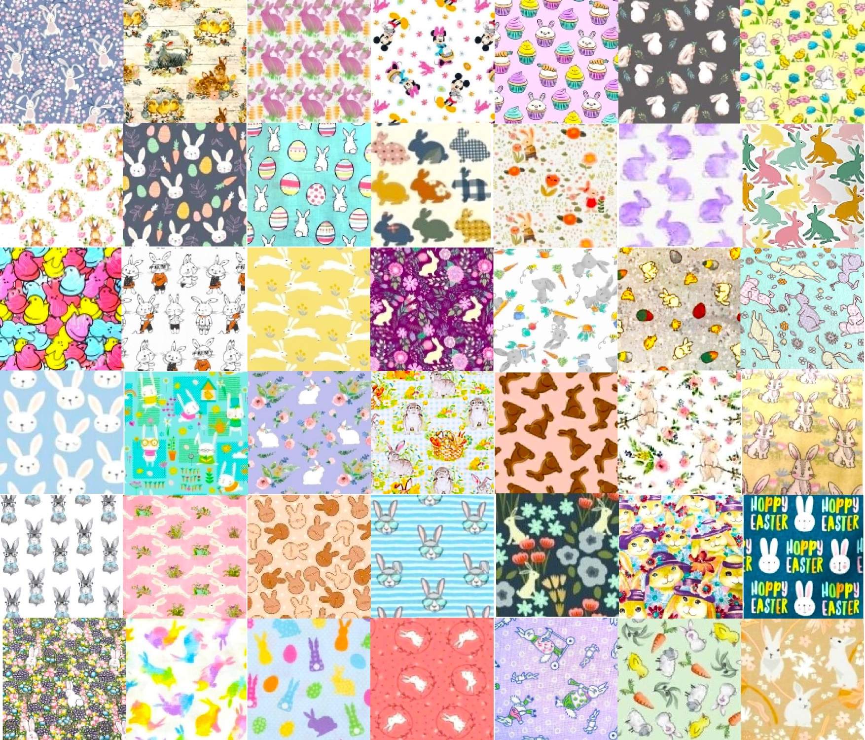 Solve PATCHWORK MINI BUNNIES jigsaw puzzle online with 255 pieces