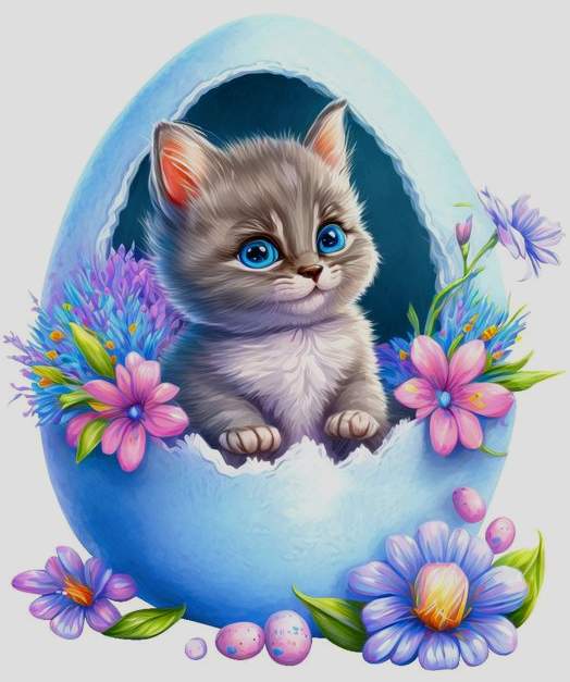 Solve Gray Kitten in Egg from My Miss Kitty-Face's Gang FB jigsaw ...