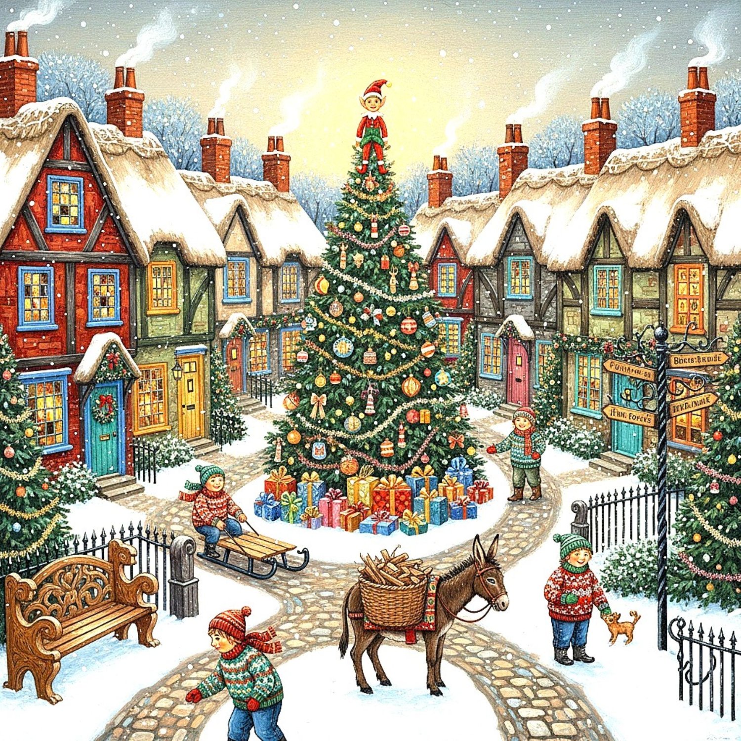 Solve It's Snow time - resize 9 - 600 pieces jigsaw puzzle online with ...