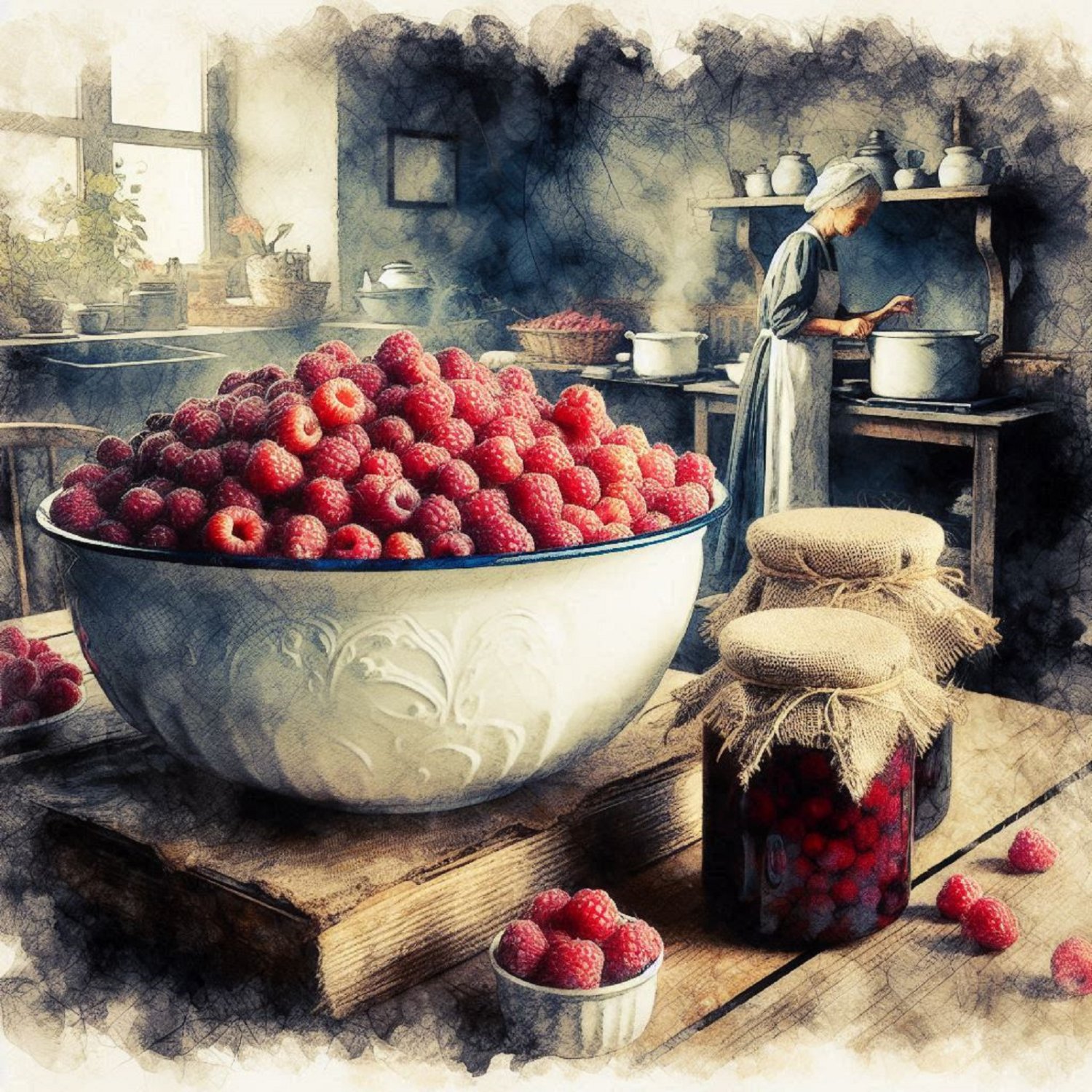 Solve Bowl of Raspberries (resizable) jigsaw puzzle online with 121 pieces